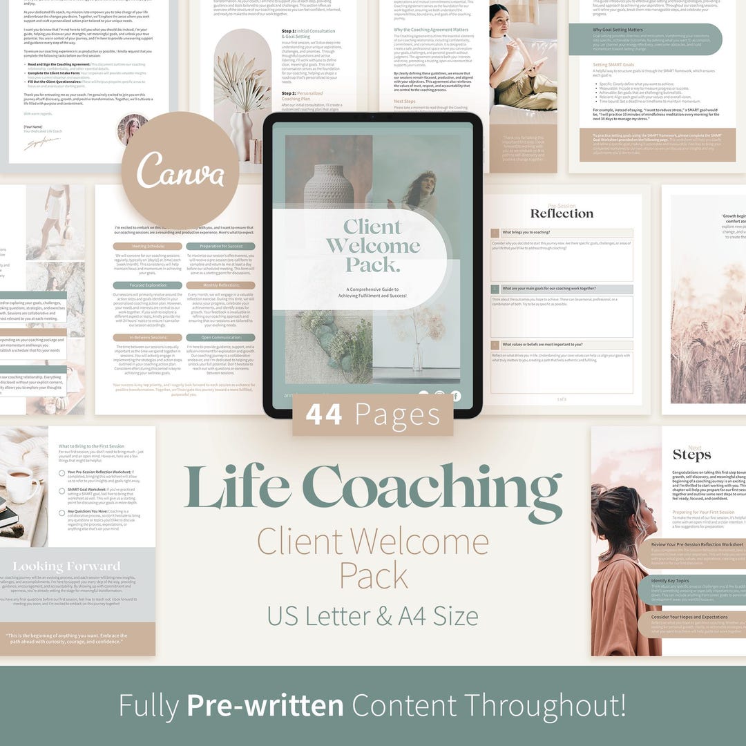 Life Coaching Client Welcome Pack, Canva Editable (digital Download) - Etsy