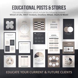 150 Coaching Instagram Post Templates for Canva | Life Coach Instagram ...