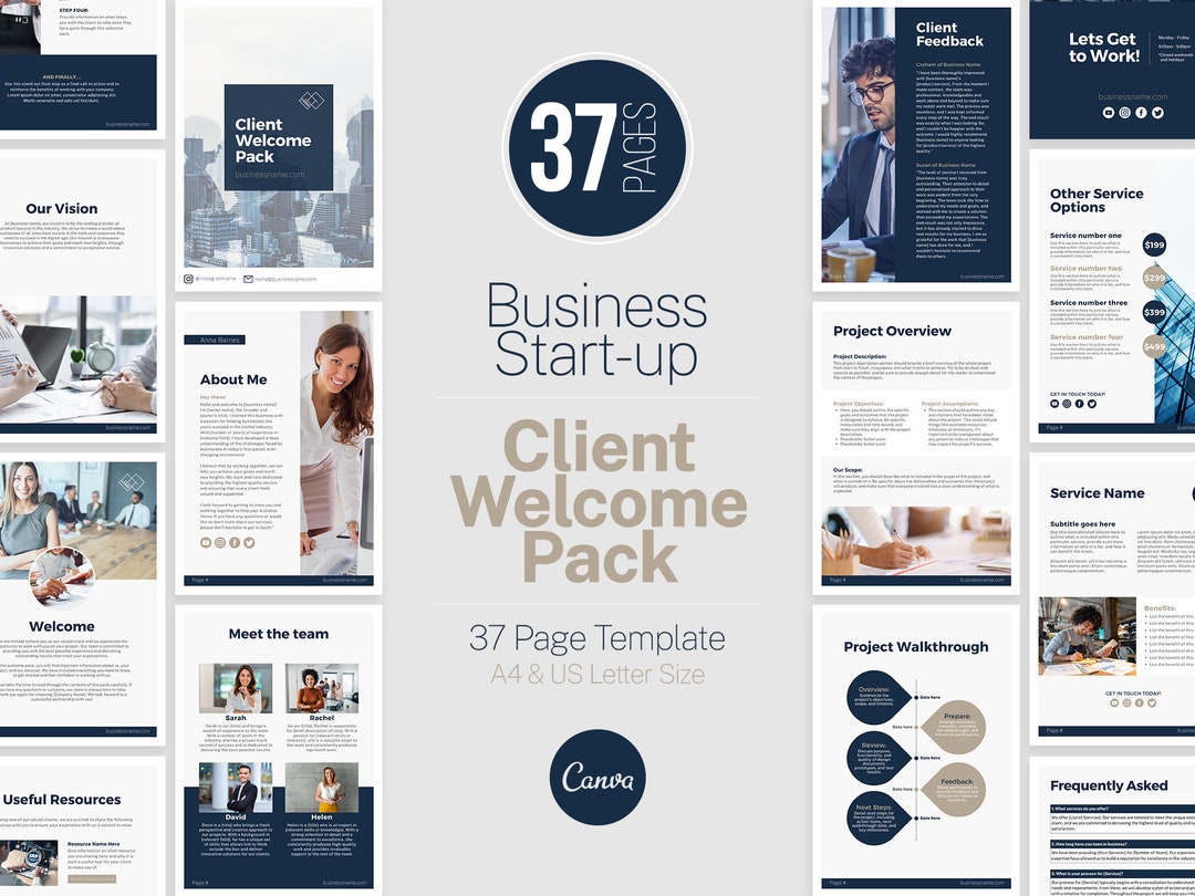 Client Welcome Pack Template, VA Onboarding, Minimalist Canva Design - Etsy