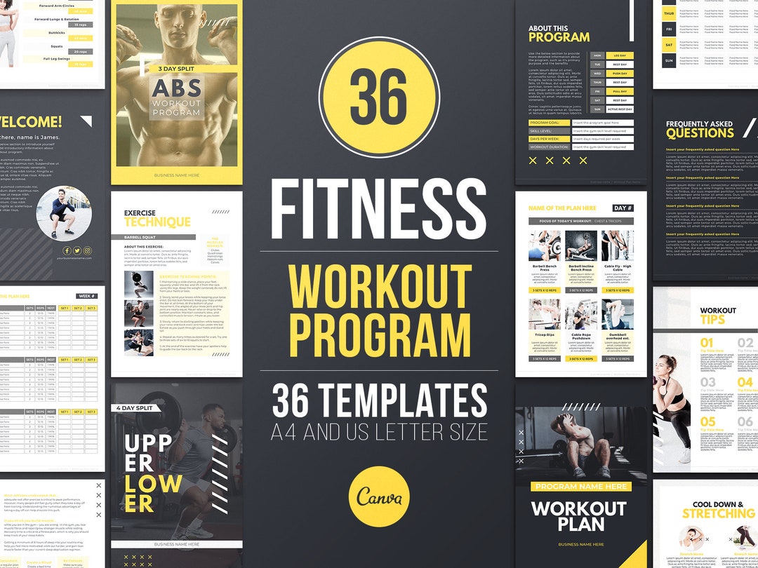 Workout Program Template | Personal Trainer Exercise Program | Fitness ...
