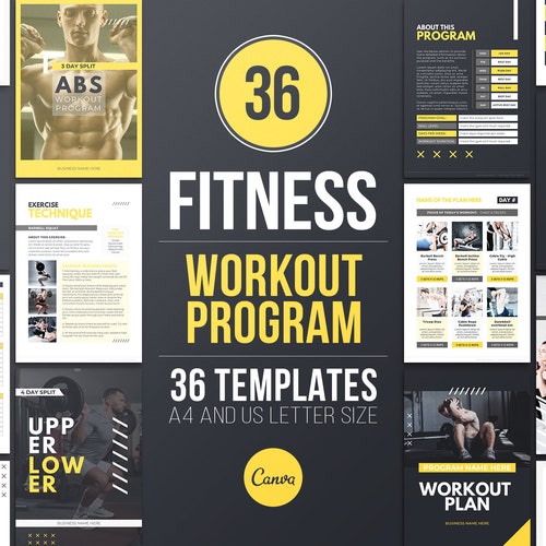 Workout Program Template Personal Trainer Exercise Program - Etsy