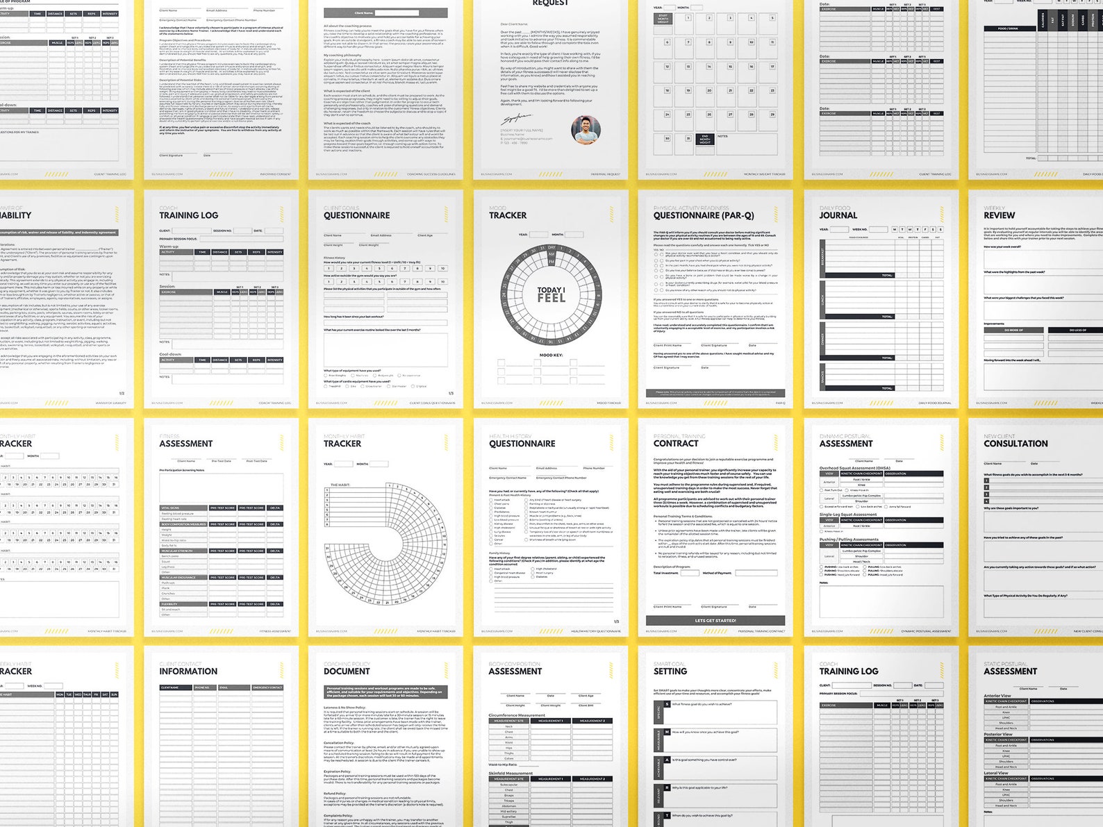 Personal Trainer Client Intake Forms and Fitness Trackers - Etsy