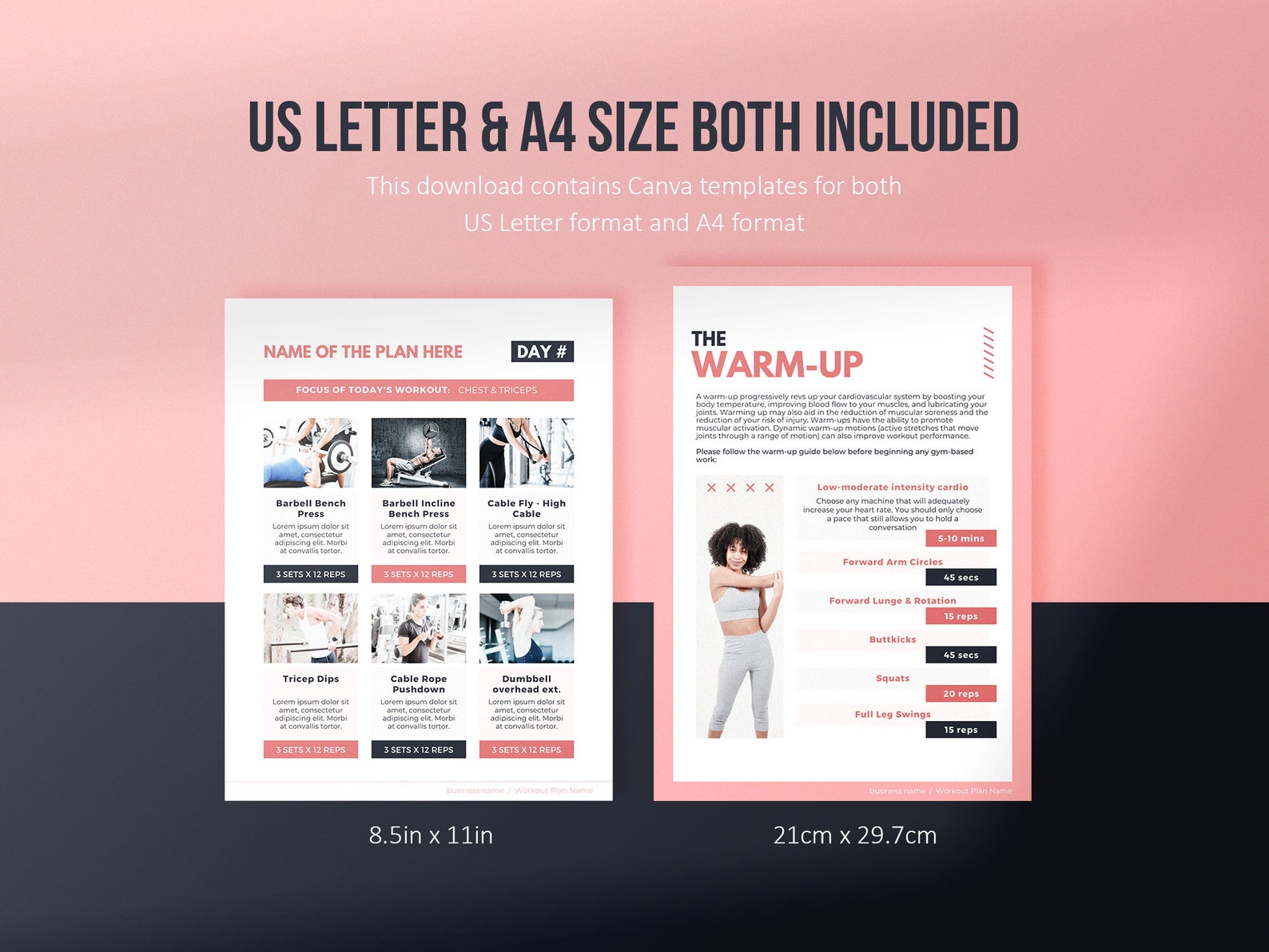 Workout Program Template | Personal Trainer Exercise Program | Fitness ...