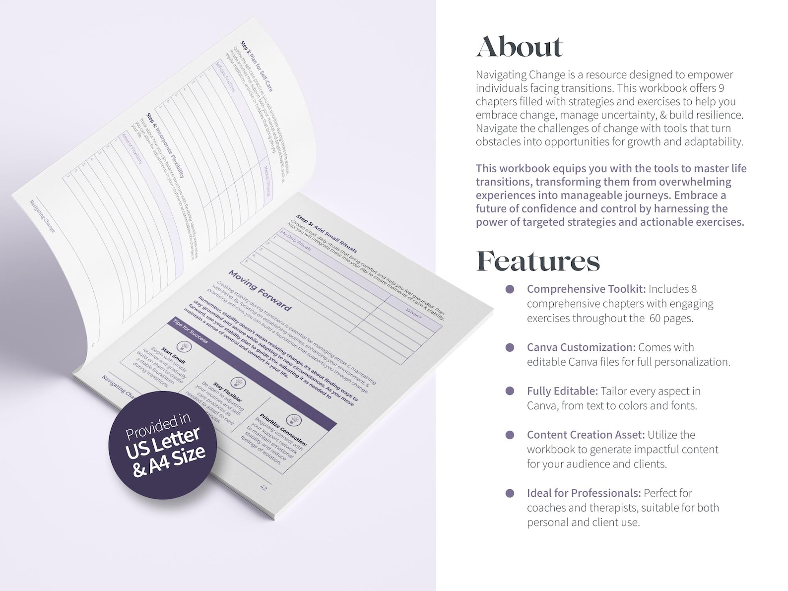 Navigating Change Workbook, Anxiety & Therapy Tools (canva Ebook) - Etsy