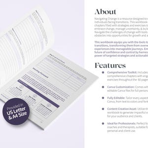 Navigating Change Workbook, Editable Canva Anxiety Coaching Tools and ...