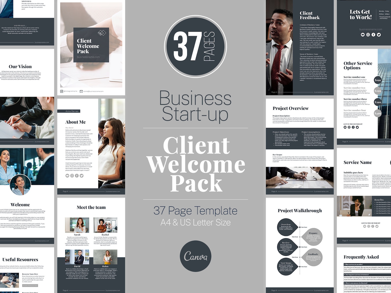 Client Welcome Pack Template, Minimal Neutral Design, Canva (digital ...