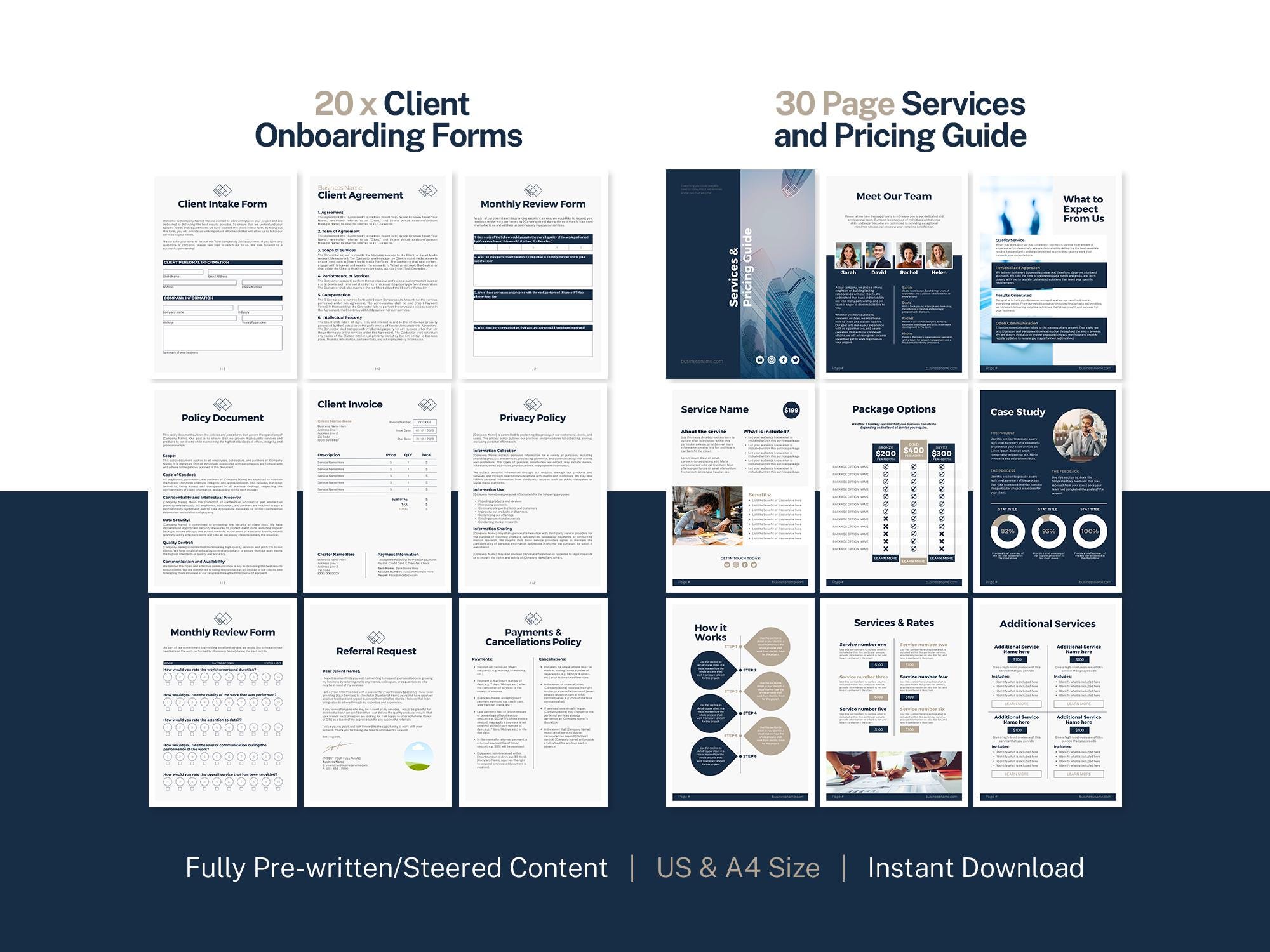 Virtual Assistant Branding Toolkit, Client Onboarding Forms, Welcome ...
