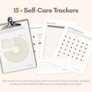 Self-care Worksheets & Trackers for Holistic Wellness, Therapy Tool ...