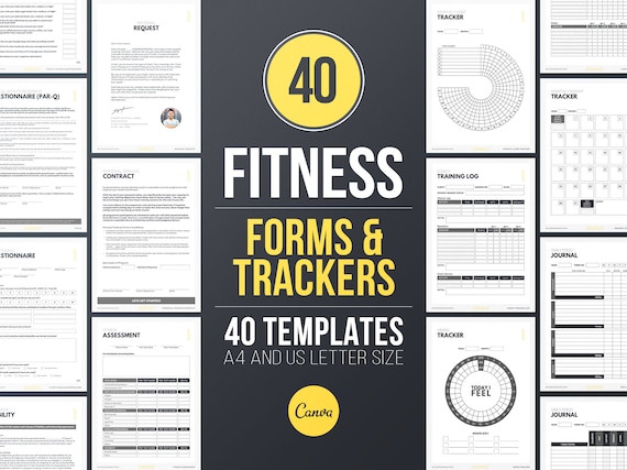Personal Trainer Client Intake Forms and Fitness Trackers - Etsy