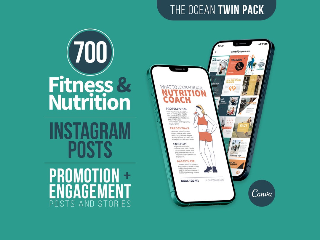 700 Fitness & Nutrition Instagram Post Templates | Canva (digital ...