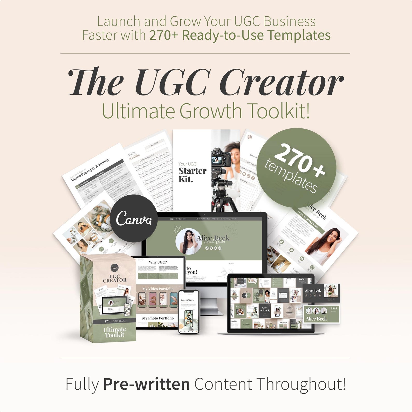 UGC Creator Toolkit, Canva Templates, Media Kit, Social Media Tracker ...