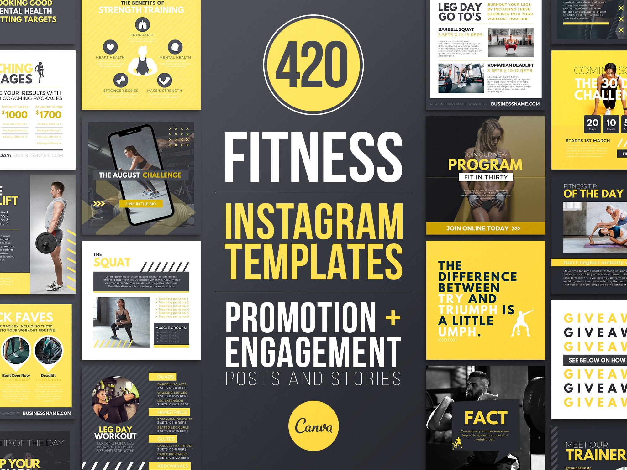 420 Fitness Instagram Post Templates | Fitness Templates | Canva ...