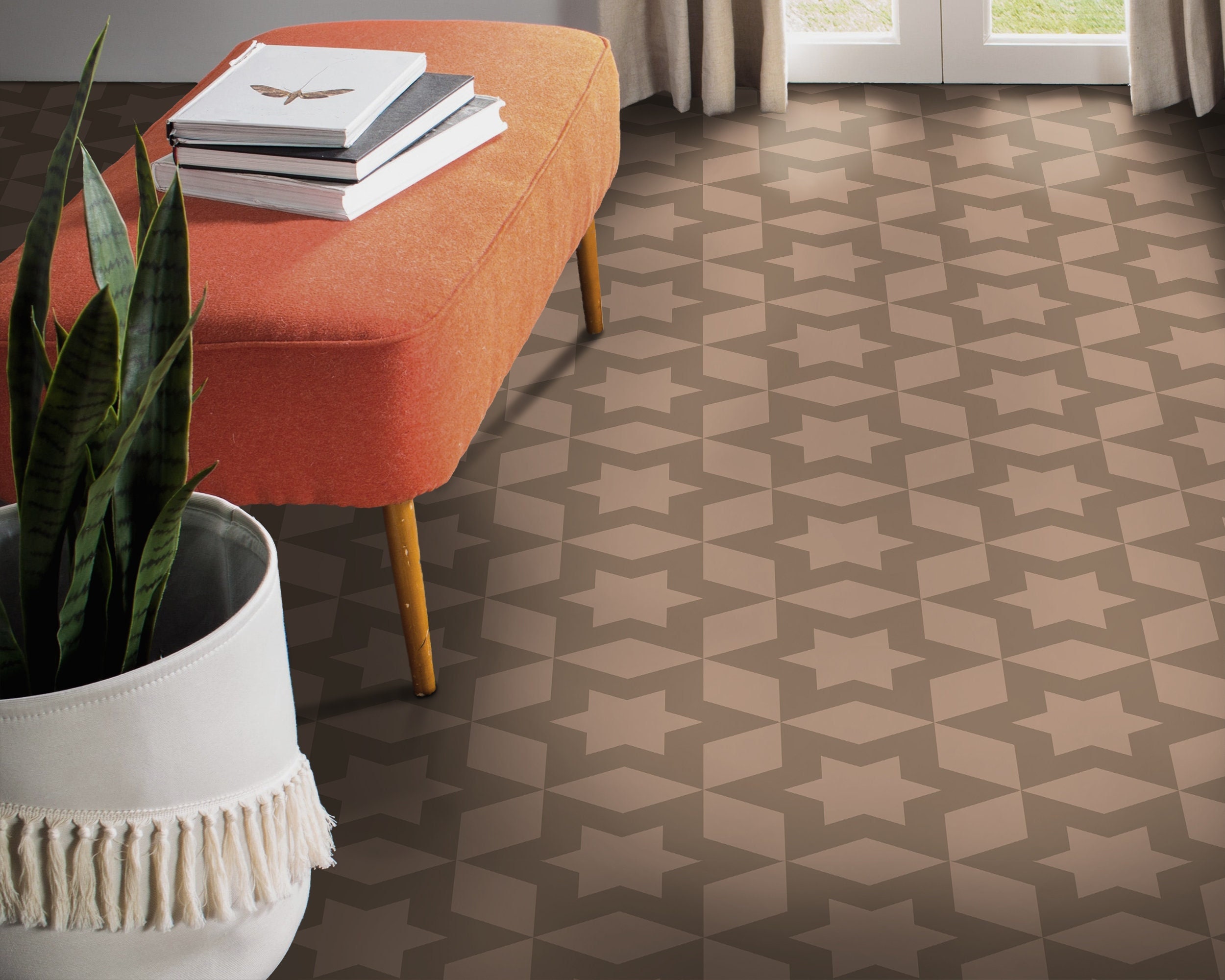 Arabic Astral Symbol Vinyl Flooring, Beige Kitchen Makeover, Brown ...