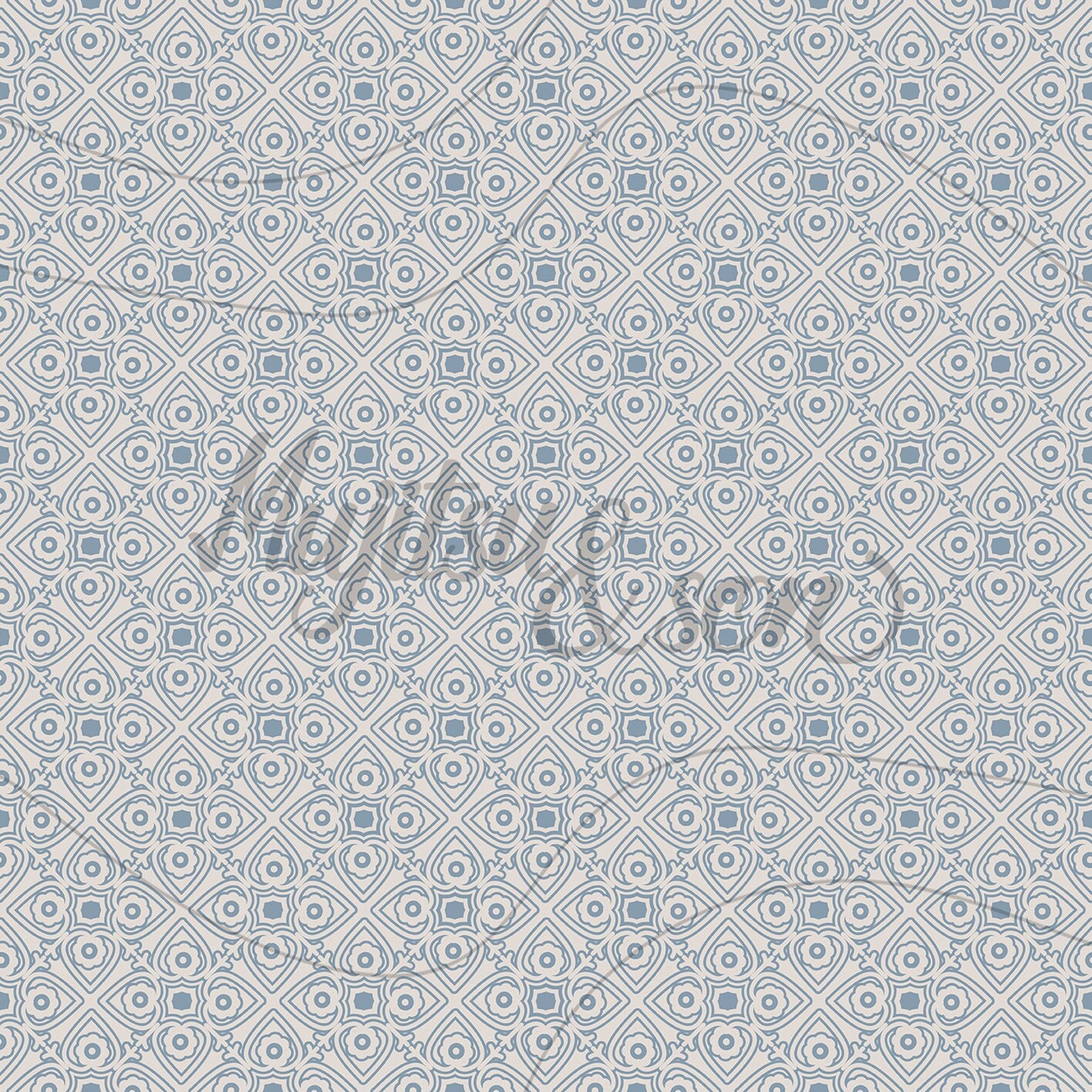 Regional Pattern Vinyl Flooring, Beige Sheet Vinyl Flooring, Blue Retro ...