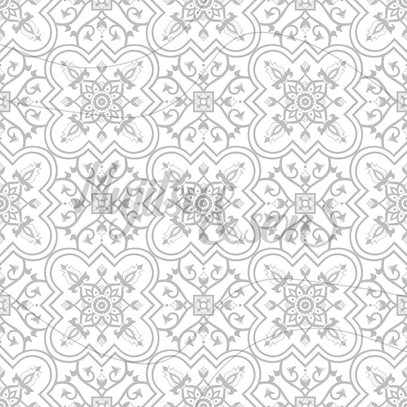 Turkish Ornamental Minimalist Style Vinyl Flooring, Beige Linoleum ...