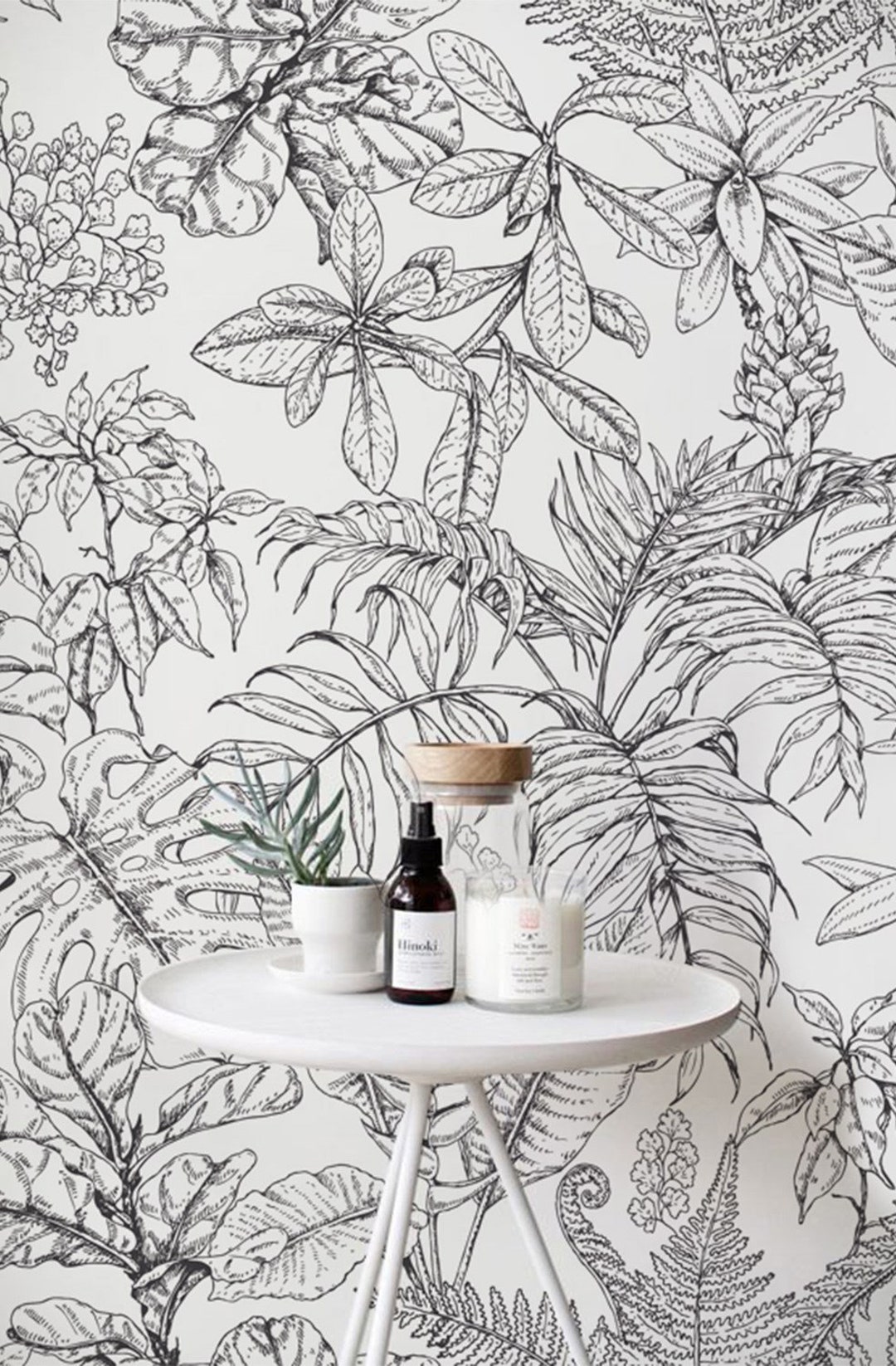 Sketch Tropical Drawing Wallpaper - Removable Wallpaper, Hand Drawn ...