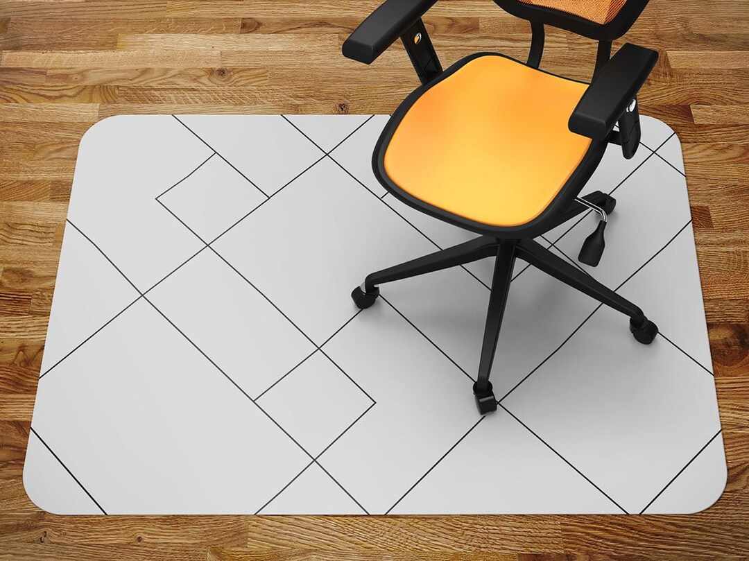 Diagonal Thin Lines Chair Mat, Vinyl Floor Mat, Floor Protector Mat ...