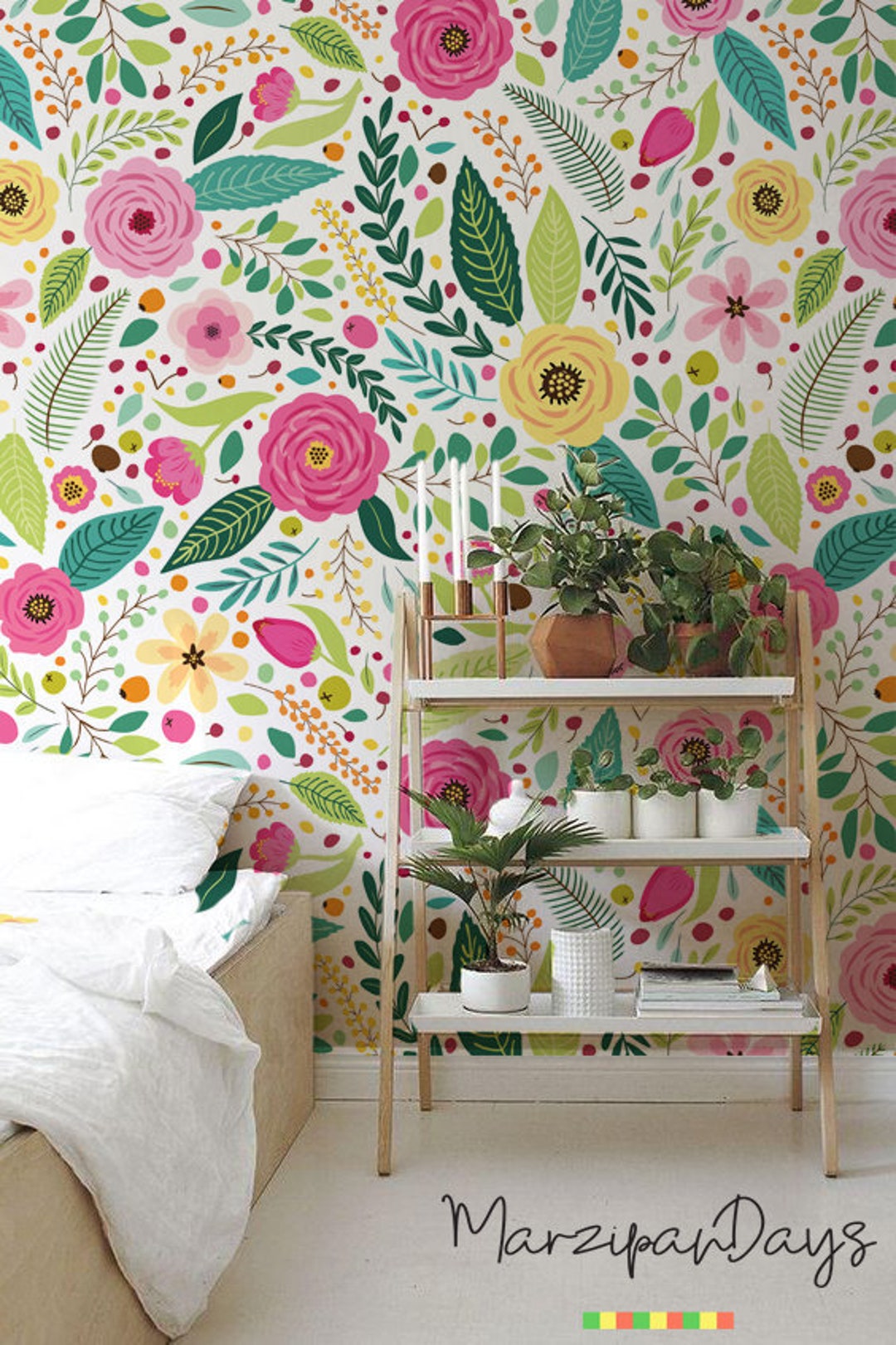 Poppy Wallpaper - Poppies Wall Mural, Floral Wallmural, Peel and Stick ...