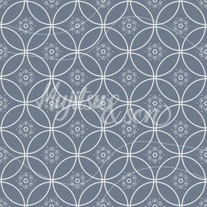 Ornamental Rings Outline Vinyl Flooring, Gray Flooring Linoleum, White ...