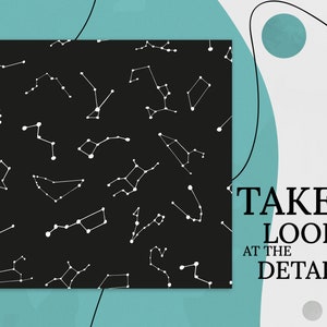 Constellation Galaxy Pattern Vinyl Flooring, Black Homecoming Proposal ...
