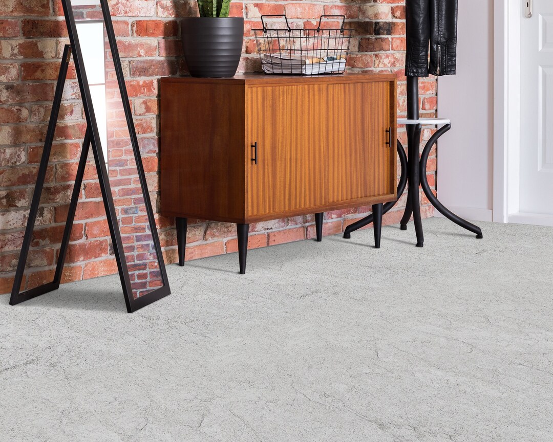 Cemental Form Vinyl Flooring, White Art Floor, Gray Custom Flooring ...
