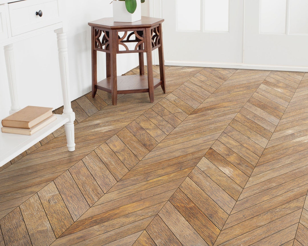 Rustic Wood Print Vinyl Flooring, Brown Abstract Decor, Yellow Nursery ...