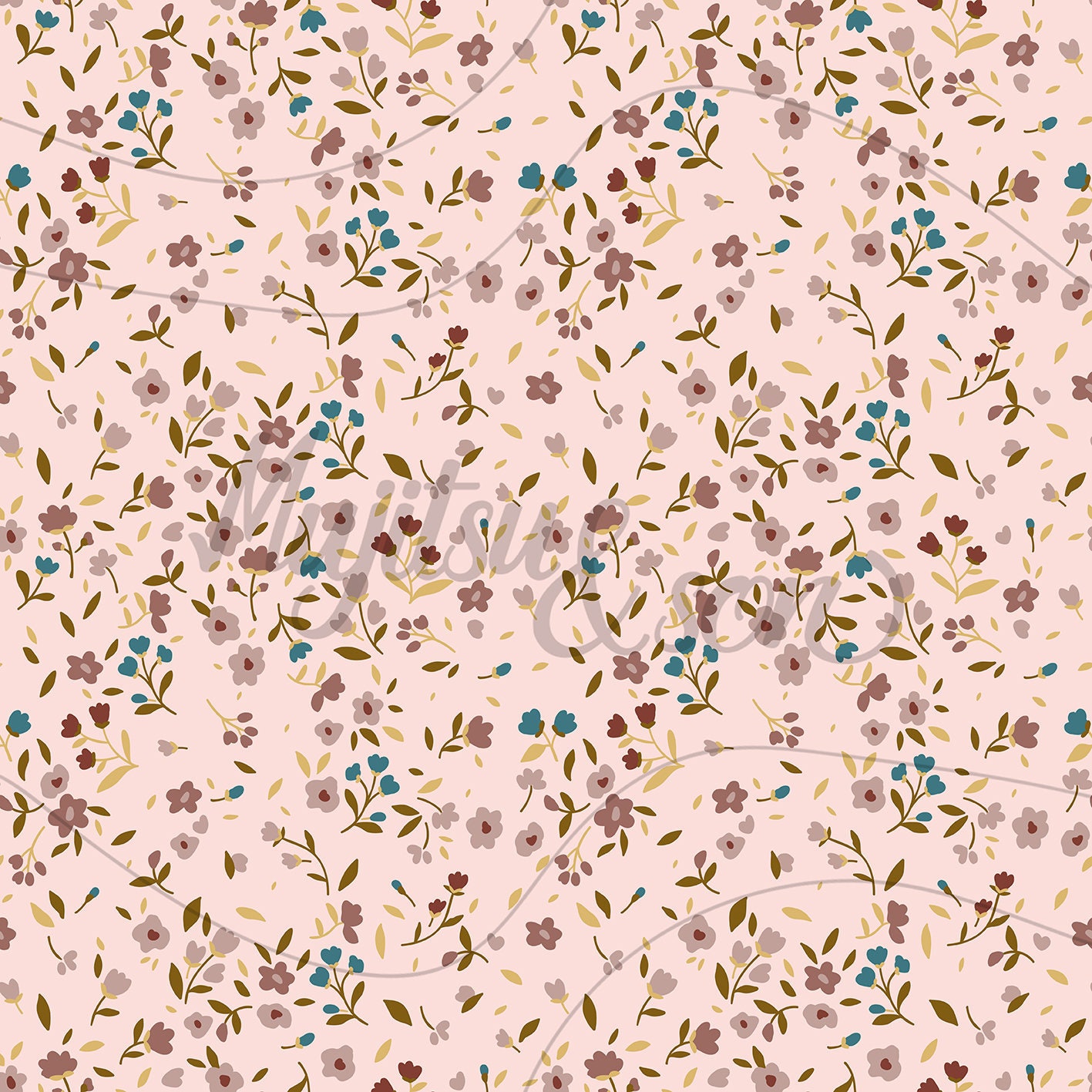Girlish Tiny Flowers Pattern Vinyl Flooring, Pink Kitchen Makeover ...