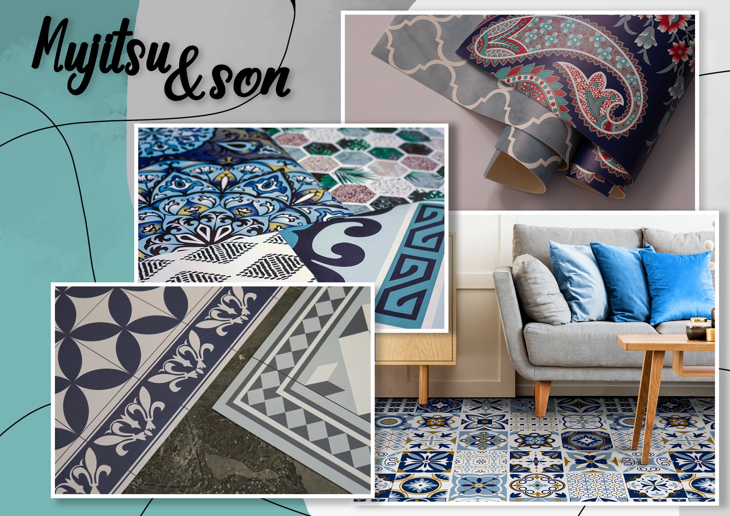 Venice Vinyl Flooring, White Kitchen Makeover, Blue Linoleum in Roll ...