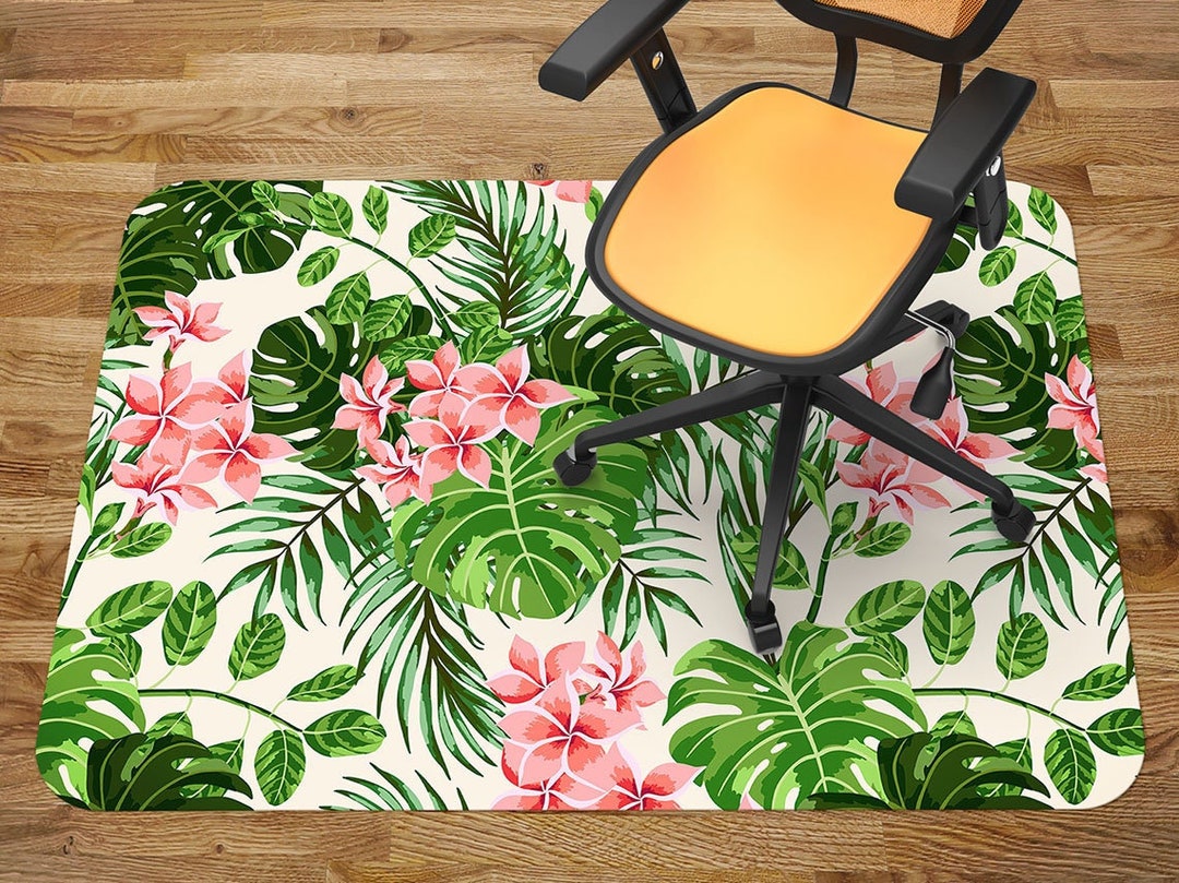 Bright Hawaii Chair Mat, Glass Chair Mat, Office Vinyl Floor Mat, Floor ...