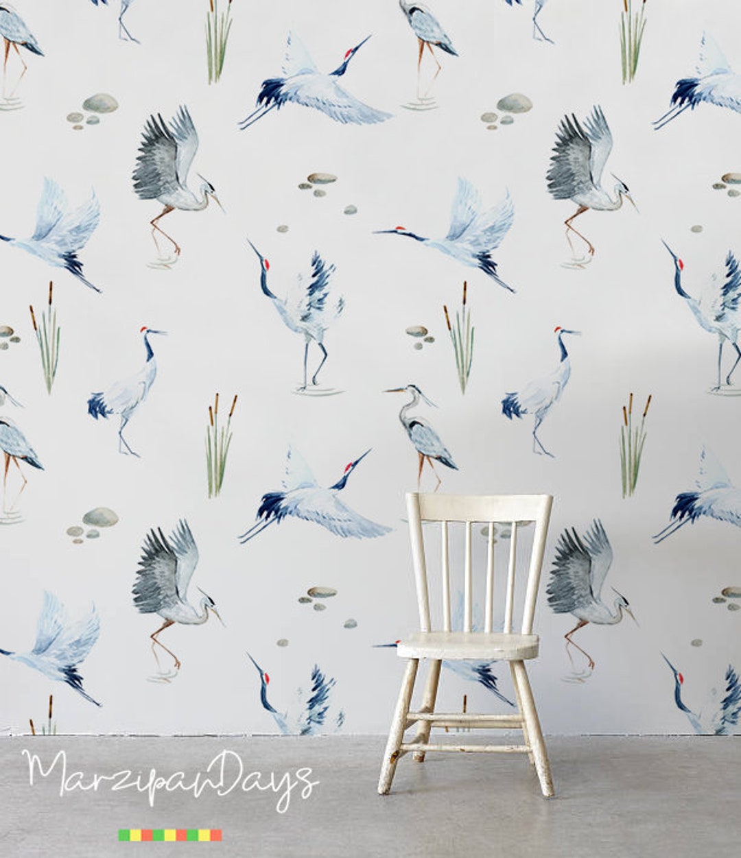 Crane, Sweep, Delicate, Removable Wallpaper - Contemporary, Wall Decor ...