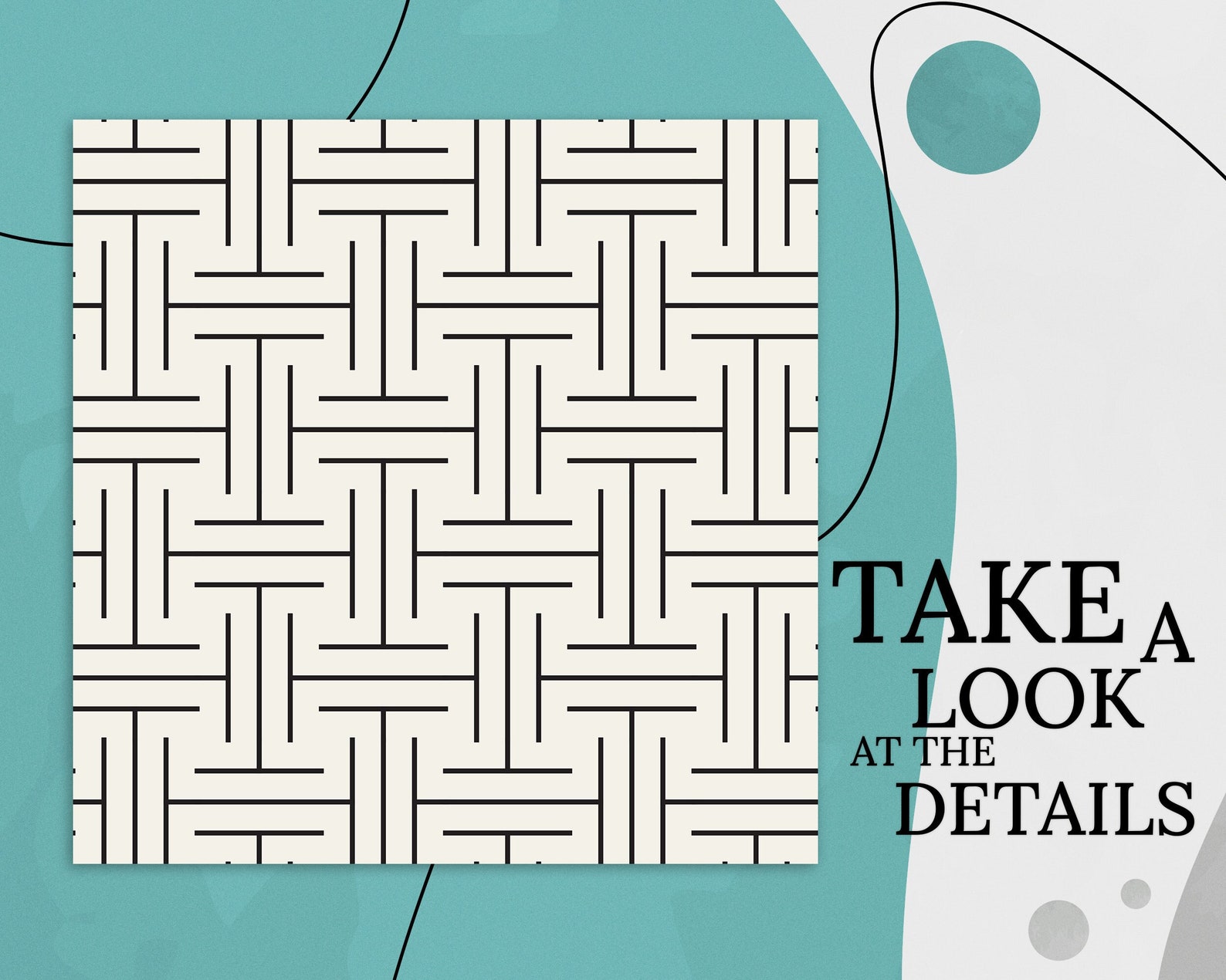 Hatch Minimal Pattern Vinyl Flooring, White Linoleum in Roll, Black ...