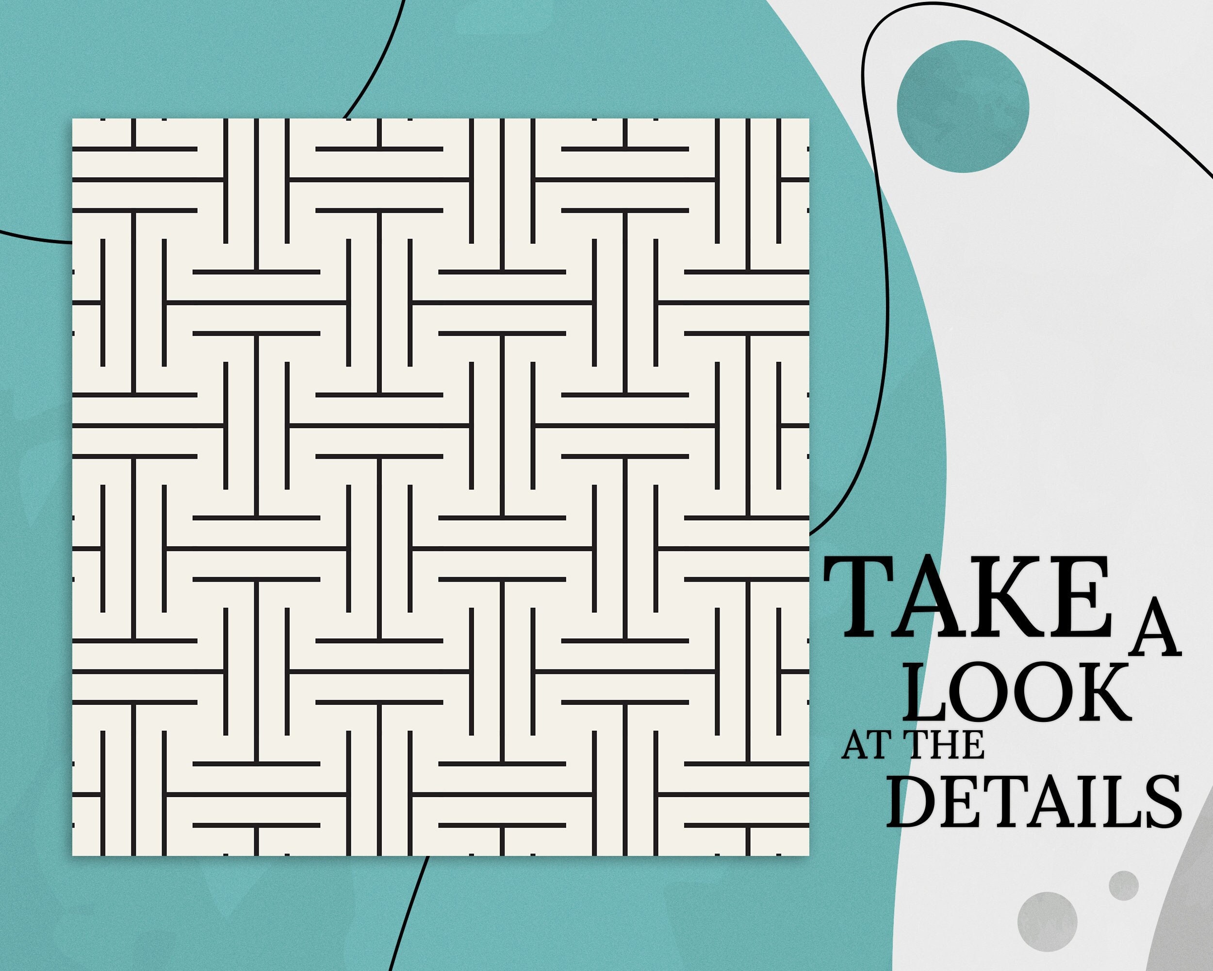 Hatch Minimal Pattern Vinyl Flooring, White Linoleum in Roll, Black ...