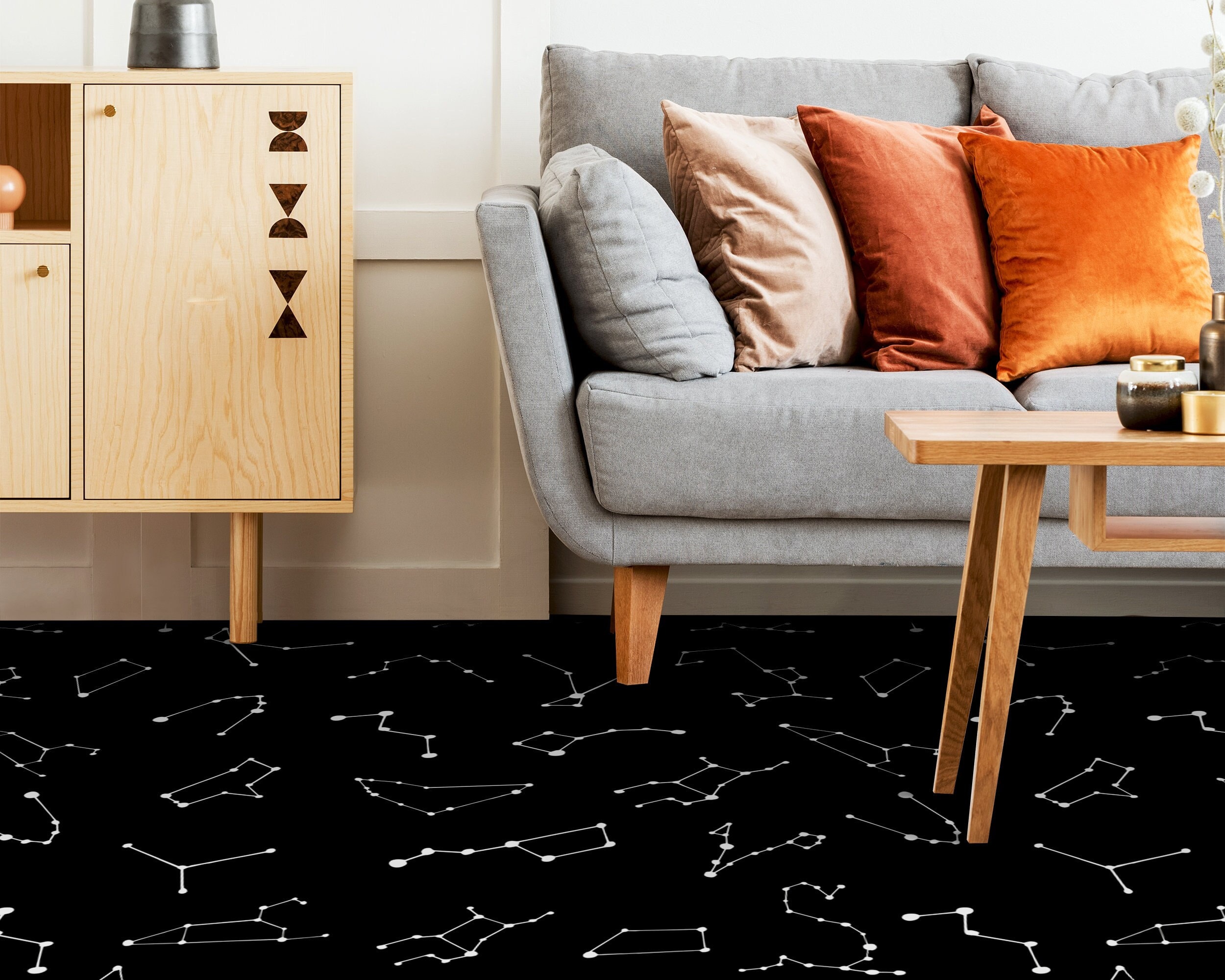 Constellation Galaxy Pattern Vinyl Flooring, Black Homecoming Proposal ...