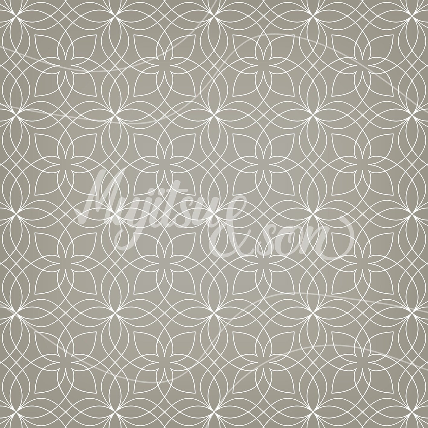 One Line Draw Flowers Illustration Vinyl Flooring, Beige Art Floor ...
