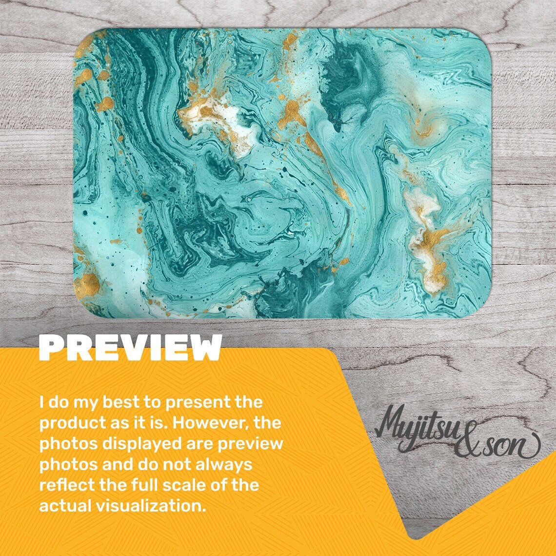 Turquoise Marble Desk Pad Keyboard Pad Desktop Blotter - Etsy