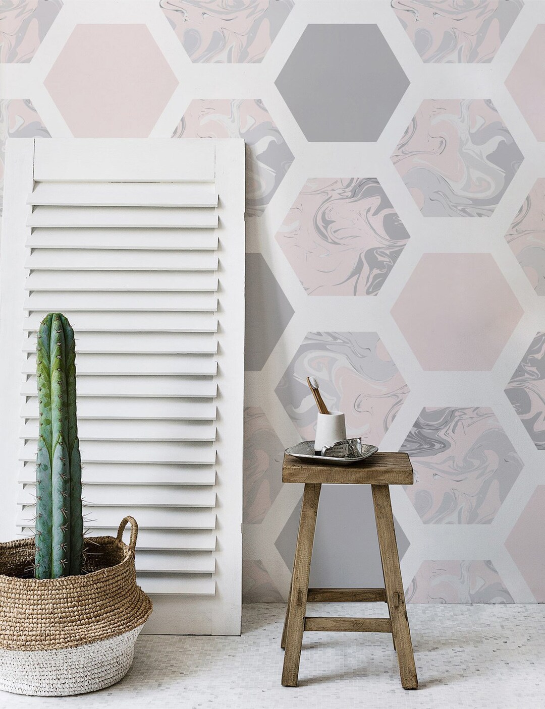 Geometric Wallpaper - Honeycomb Wallpaper, Hexagon Pattern Wall Mural ...