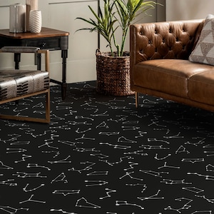 Constellation Galaxy Pattern Vinyl Flooring, Black Homecoming Proposal ...