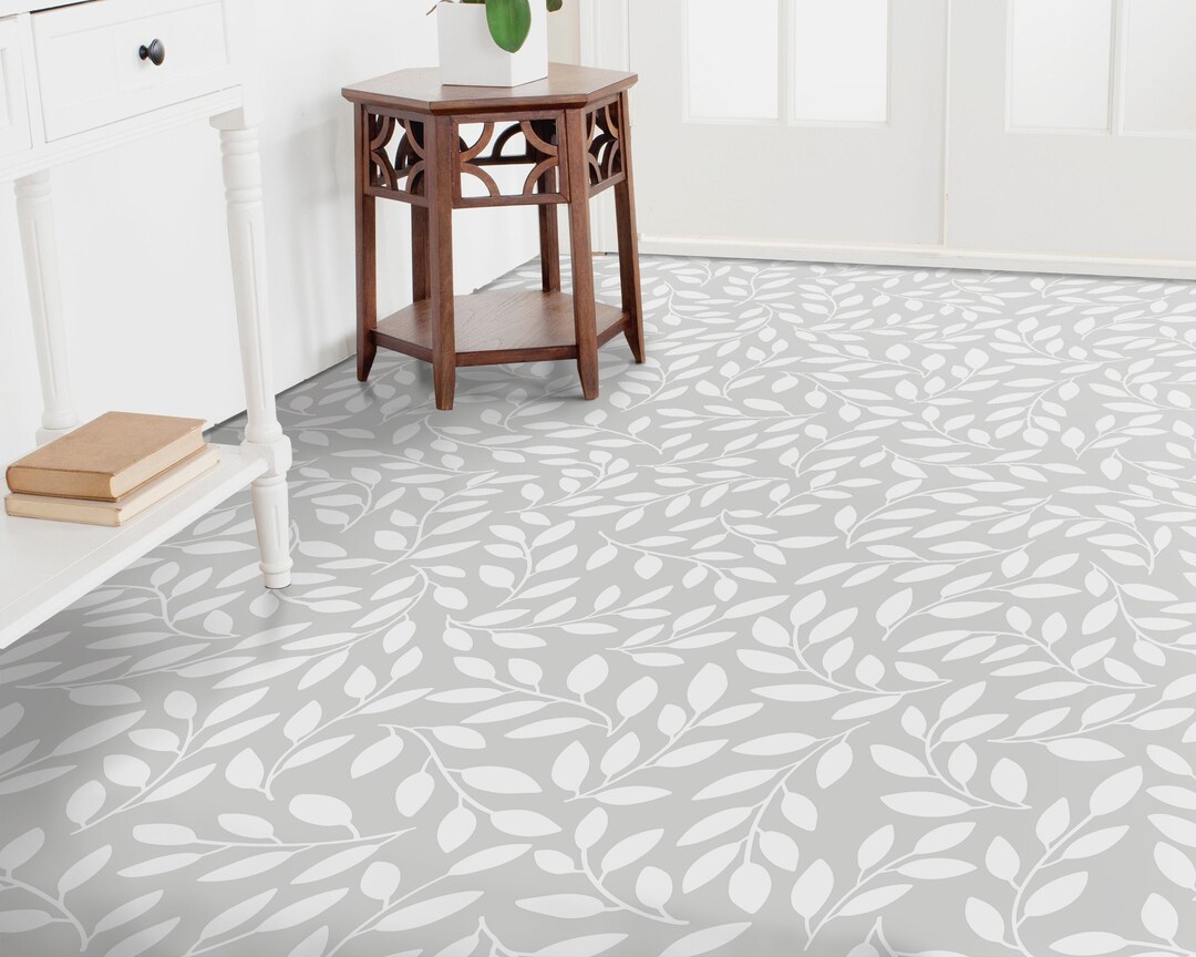Pure Form Leafy Rustic Motif Vinyl Flooring, Gray Homecoming Proposal ...