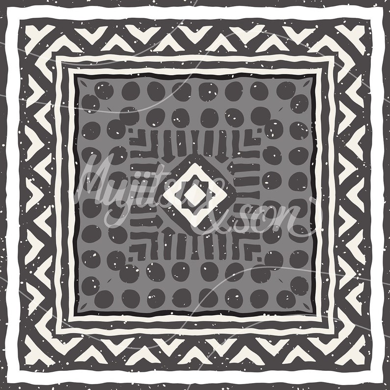 Aztec Tile Handicraft Vinyl Flooring, Brown Non Toxic Print, White ...