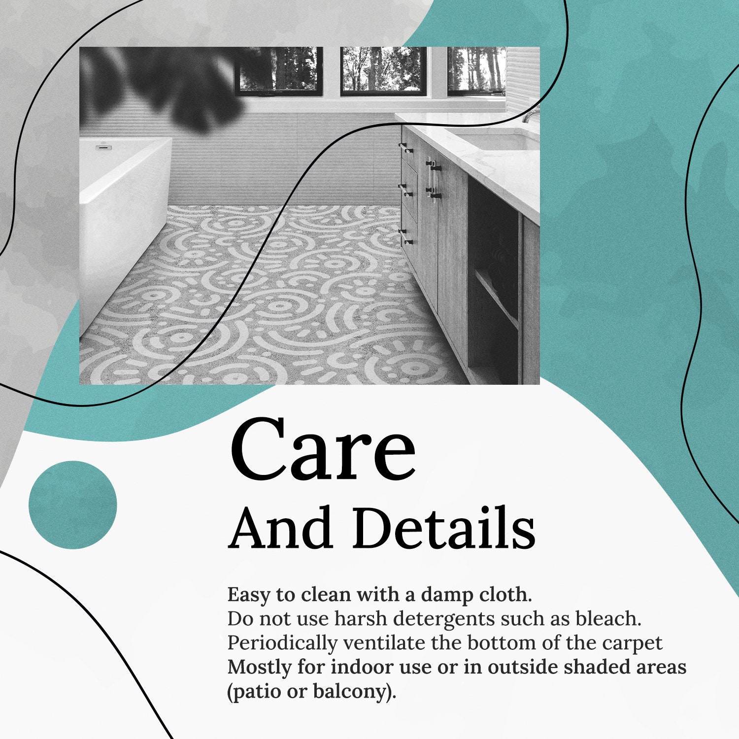 Ink Splash Texture Marble Vinyl Flooring, Blue Kitchen Makeover, White ...