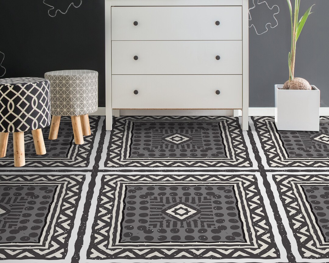 Aztec Tile Handicraft Vinyl Flooring Brown Non Toxic Print - Etsy