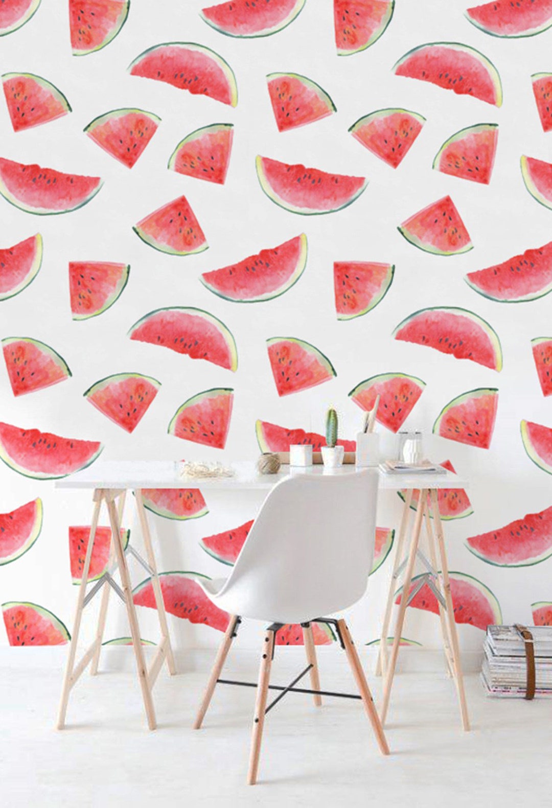 Watermelon Watercolor Removable Wallpaper - Wallpaper, Removable ...