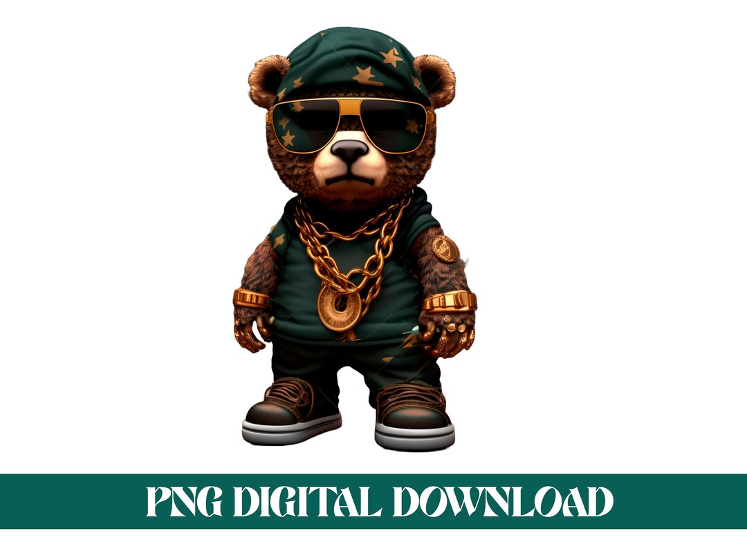 Hustle Hard Hip Street Fashion Bear PNG Fresh Apparel Hip - Etsy