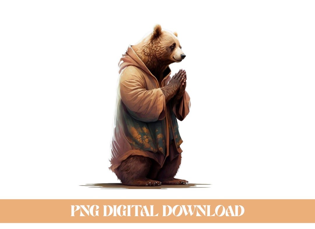 Bear of Faith Png: Praying Bear PNG for Religious & Spiritual Art ...