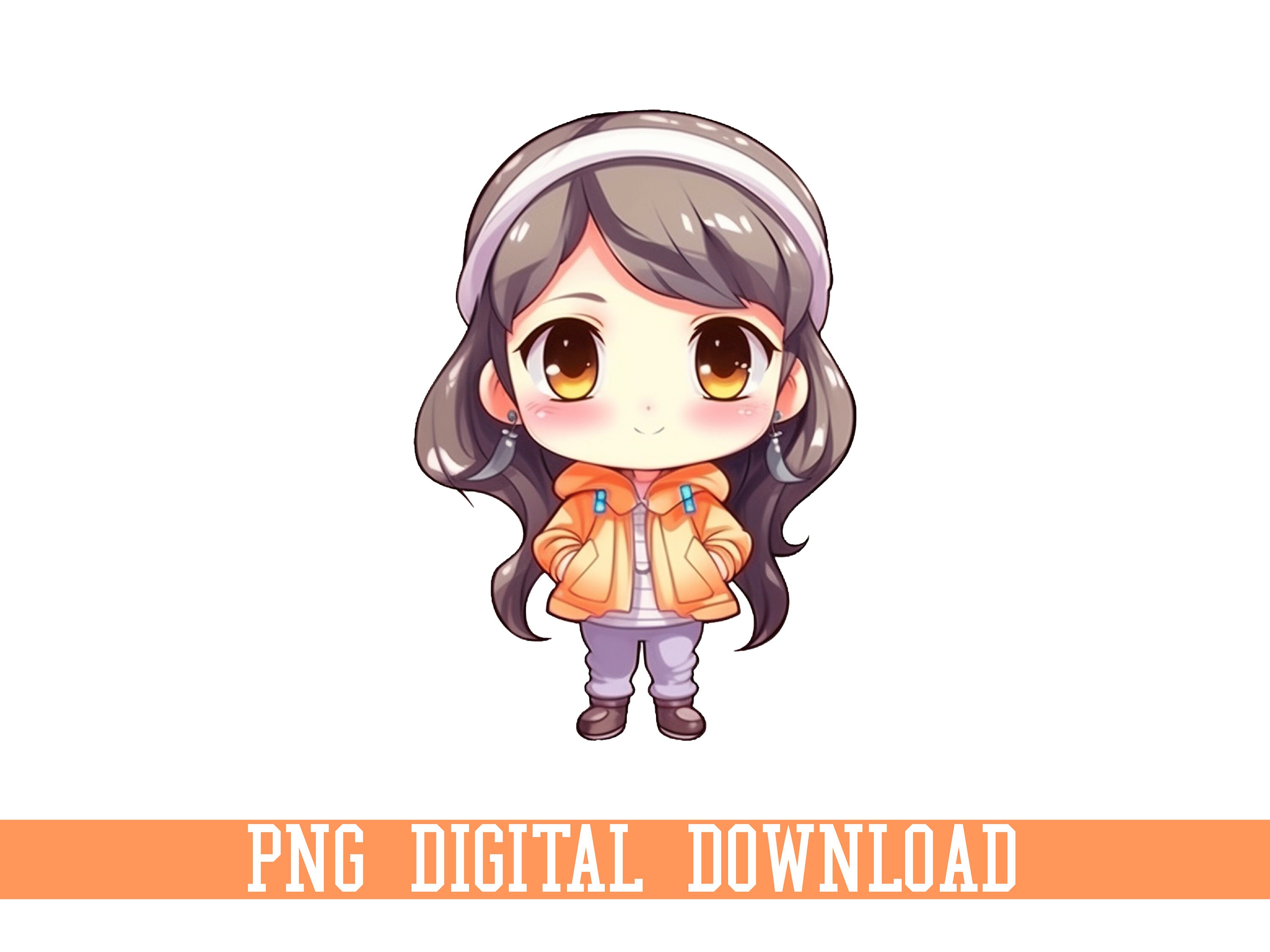 Cute Anime Girl Design Of Stickers Vector Clipart, Chibi,, 46% OFF