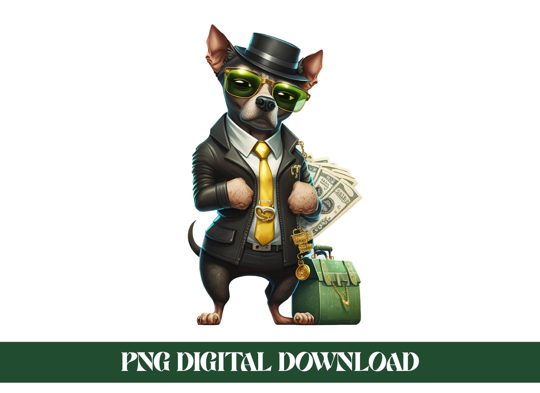 Stylish Dog With Money Png File Stylish Streetwear Dog With - Etsy