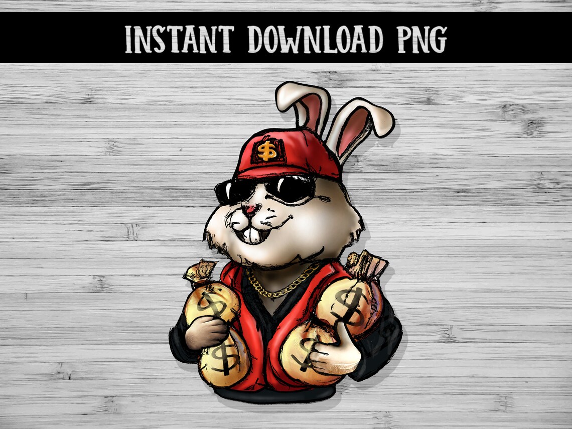 Hustle Hard Streetwear Rabbit PNG Cool Apparel Cut File for - Etsy