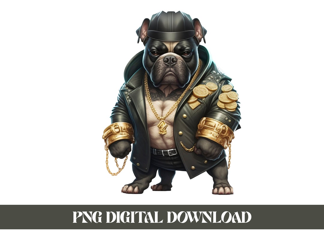 Gangsta Style Bulldog Digital Design for Print Instant Download T-shirt ...