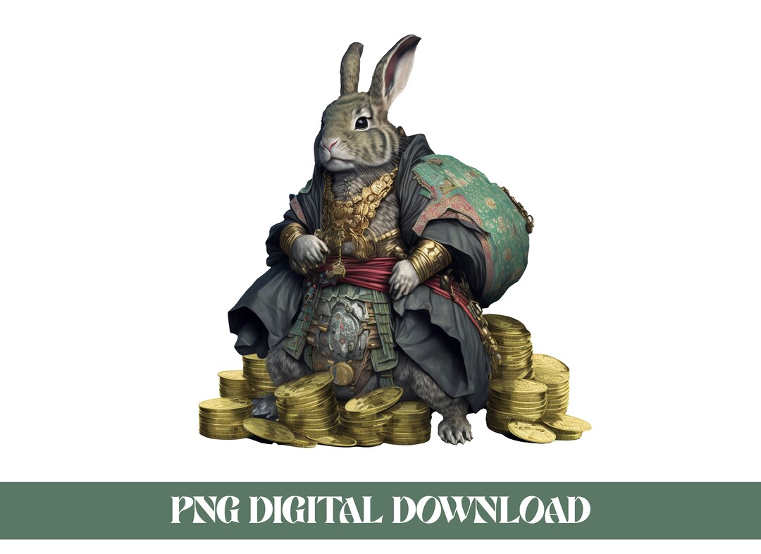 Hip Hop Style Rabbit With Money Digital Design Street Fashion - Etsy