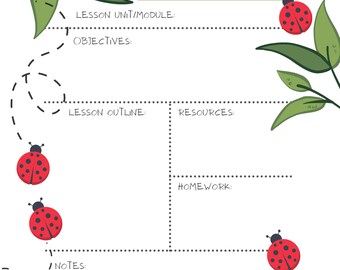 Lesson Plan Template Lesson Planner Printable Homeschool - Etsy